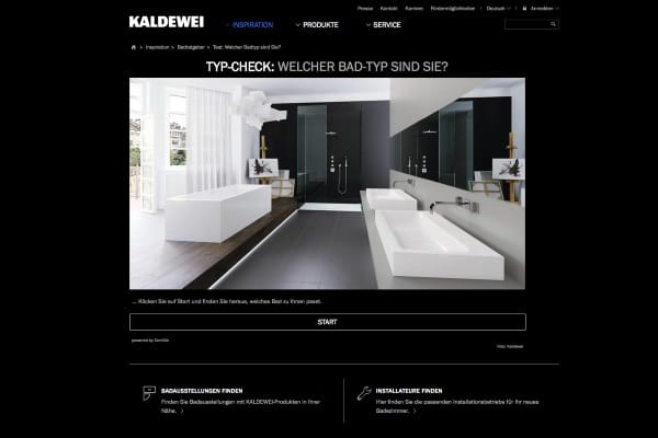 Kaldewei Ratgeber-Test: „Welcher Bad-Typ sind Sie?“ - Si