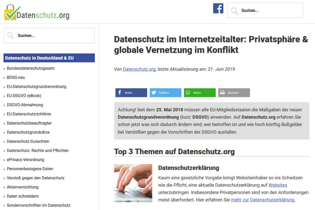 Ratgeber zu Datensicherheit und Datenschutz - Si